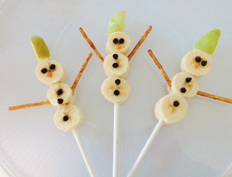 Snowman Fruit Kabobs Snack | The Leaf