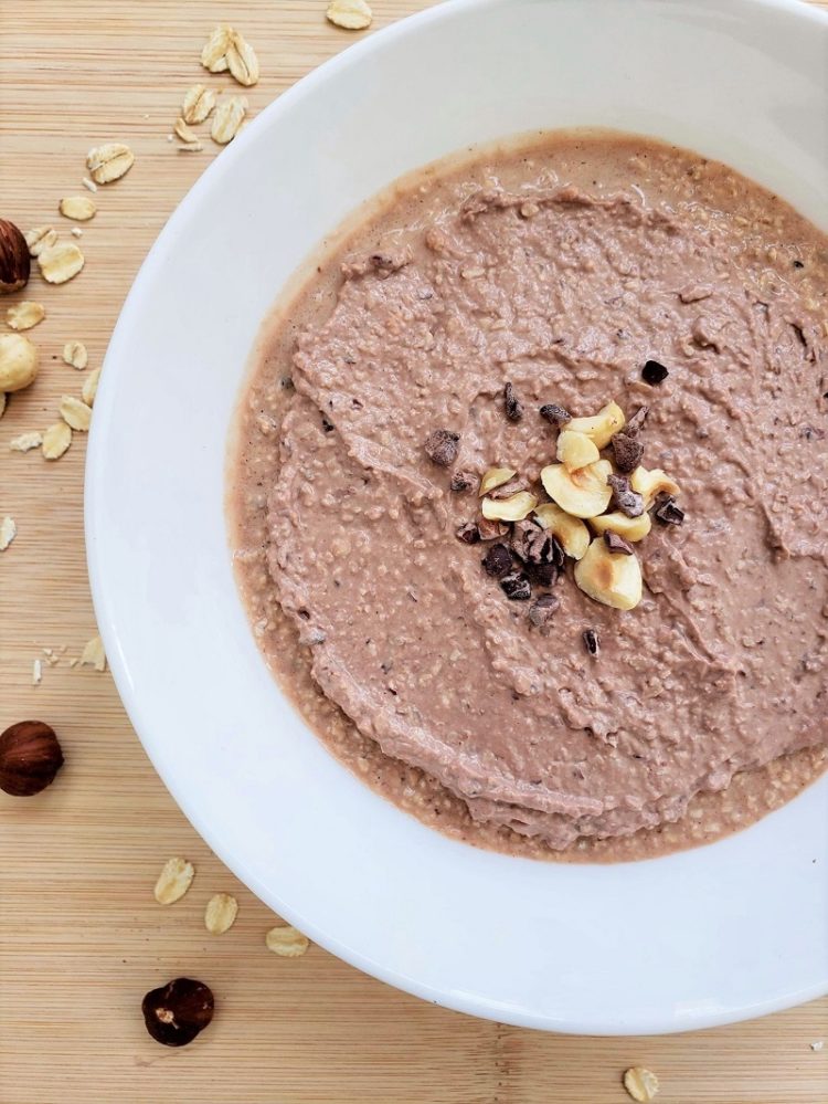 Chocolate Hazelnut Blended Oatmeal Recipe | The Leaf