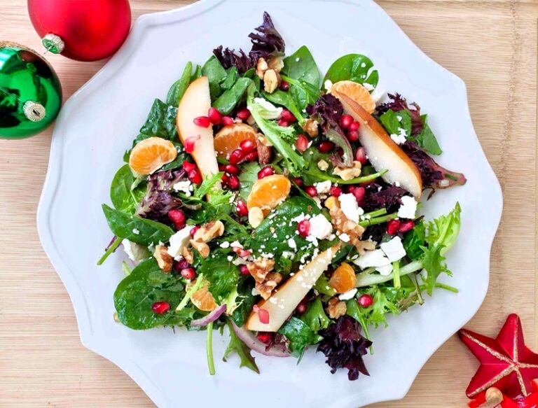 Festive Christmas Salad with Pomegranate and Pear | The Leaf